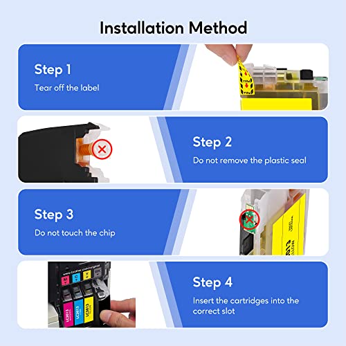 LC3013 High Yield 4 PKS Compatible Ink Cartridge Replacement for Brother LC3013 Ink Cartridges (Black, Cyan, Magenta, Yellow), Use for MFC-J491DW MFC-J497DW MFC-J690DW MFC-J895DW Printer
