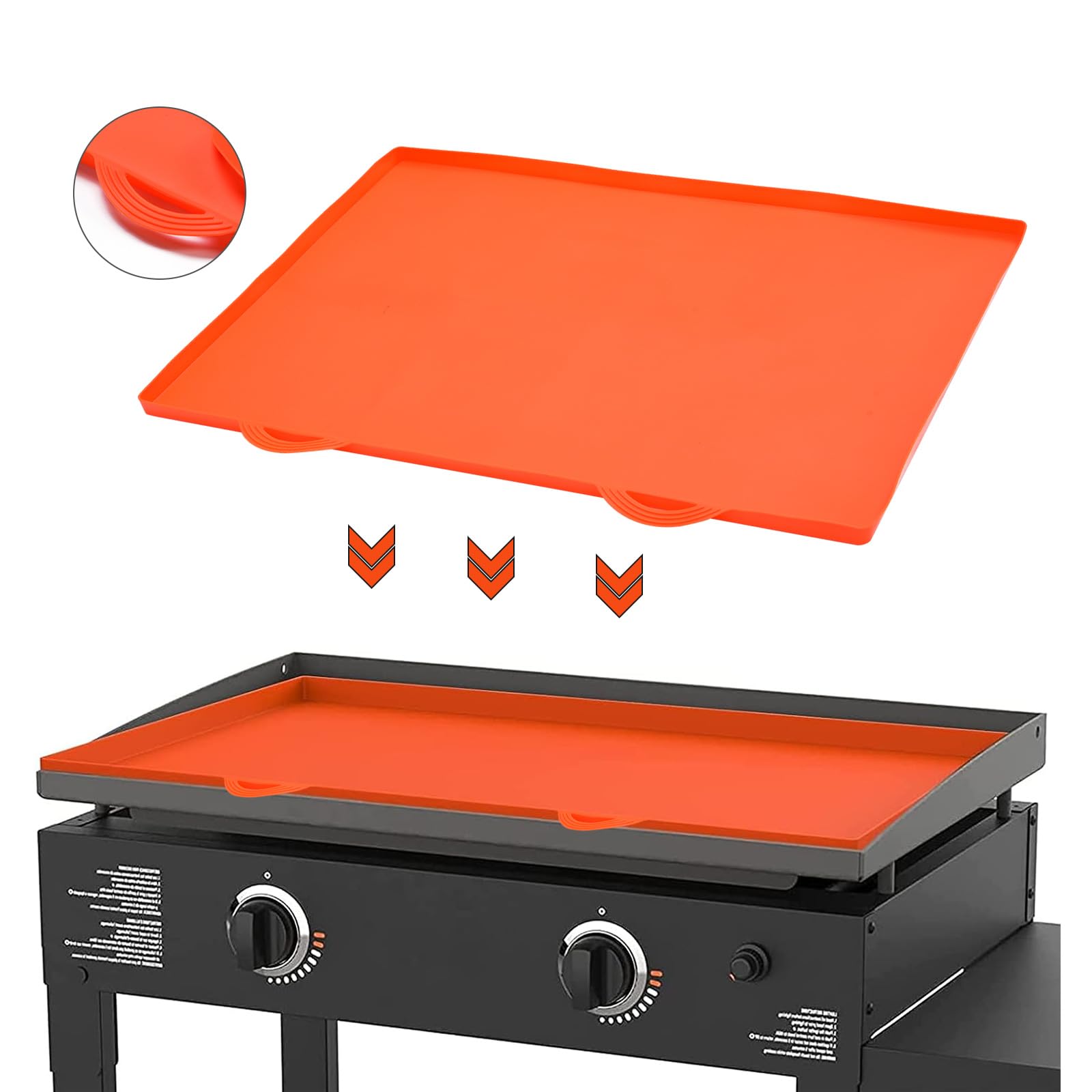 28" Silicone Griddle Mat for Blackstone, Heavy-Duty Food Grade Blackstone Griddle Cover, Silicone Protective Mat Cover for Dirt Rust Insect, Blackstone Griddle Accessories