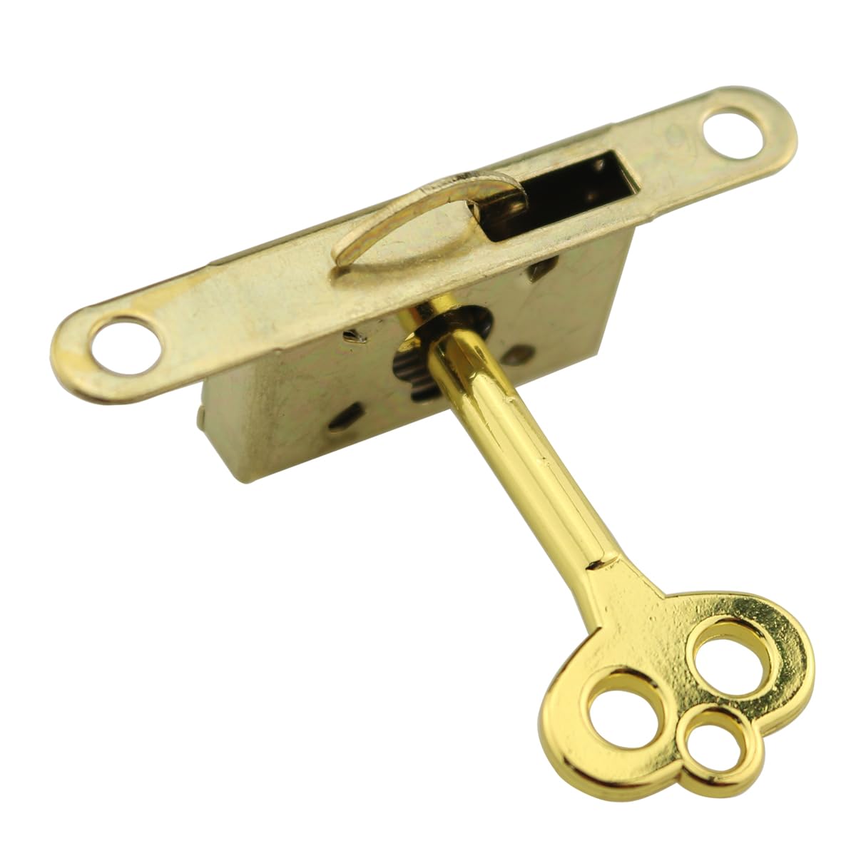 ZCZQC Gold Metal Flush Mount Lock Set for Grandfather Clock, Cabinet Door or Dresser Drawer