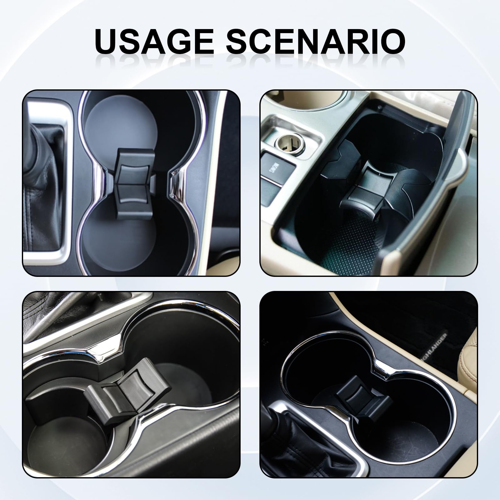 QUICTO Cup Holder Spacer, Center Console Beverage Compatible with 2014-2020 Toyota Highlander, Replacement for 55618-0E170-C0, QFMCQ4