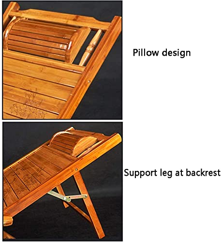 Lounge Chair, Patio Lounge Chairs Bamboo s,Durable Adjustable Deck Chairs,Wooden Outdoor s with Footrests and Mattresses,for Garden Courtyard Balcony