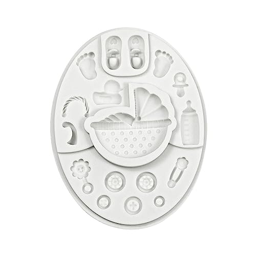 Baby Shower Silicone Mold For Candy Cookie Baby Stroller Fondant Molds For DIY Chocolate Candy Decoration Jewelry Baby Stroller Silicone Mold Cupcake Toppers Mold