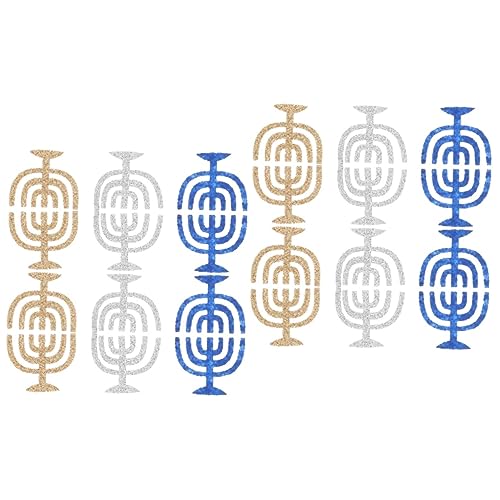 NOLITOY Jewish Holiday Party Supplies 100 Pcs Hanukkah Decoration Metal Non-Woven Fabric Wreath Jewish Hanukkah Decorations