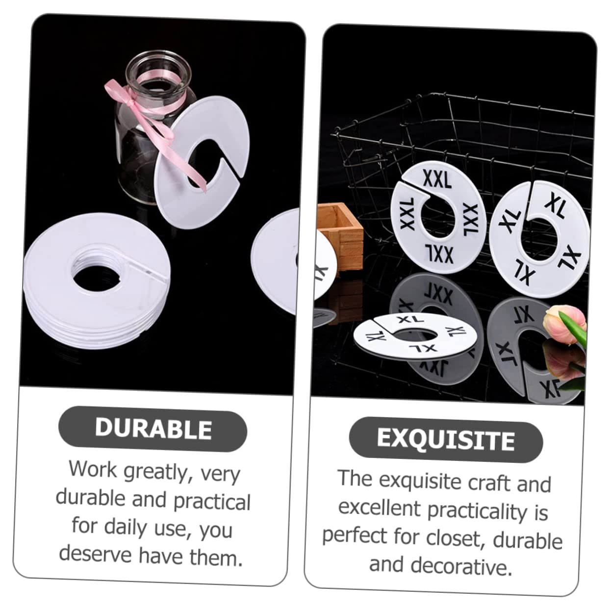 Cabilock Clothes Size Dividers Round 20 Pack Closet Wardrobe Separator Hooks for Easy Hanging