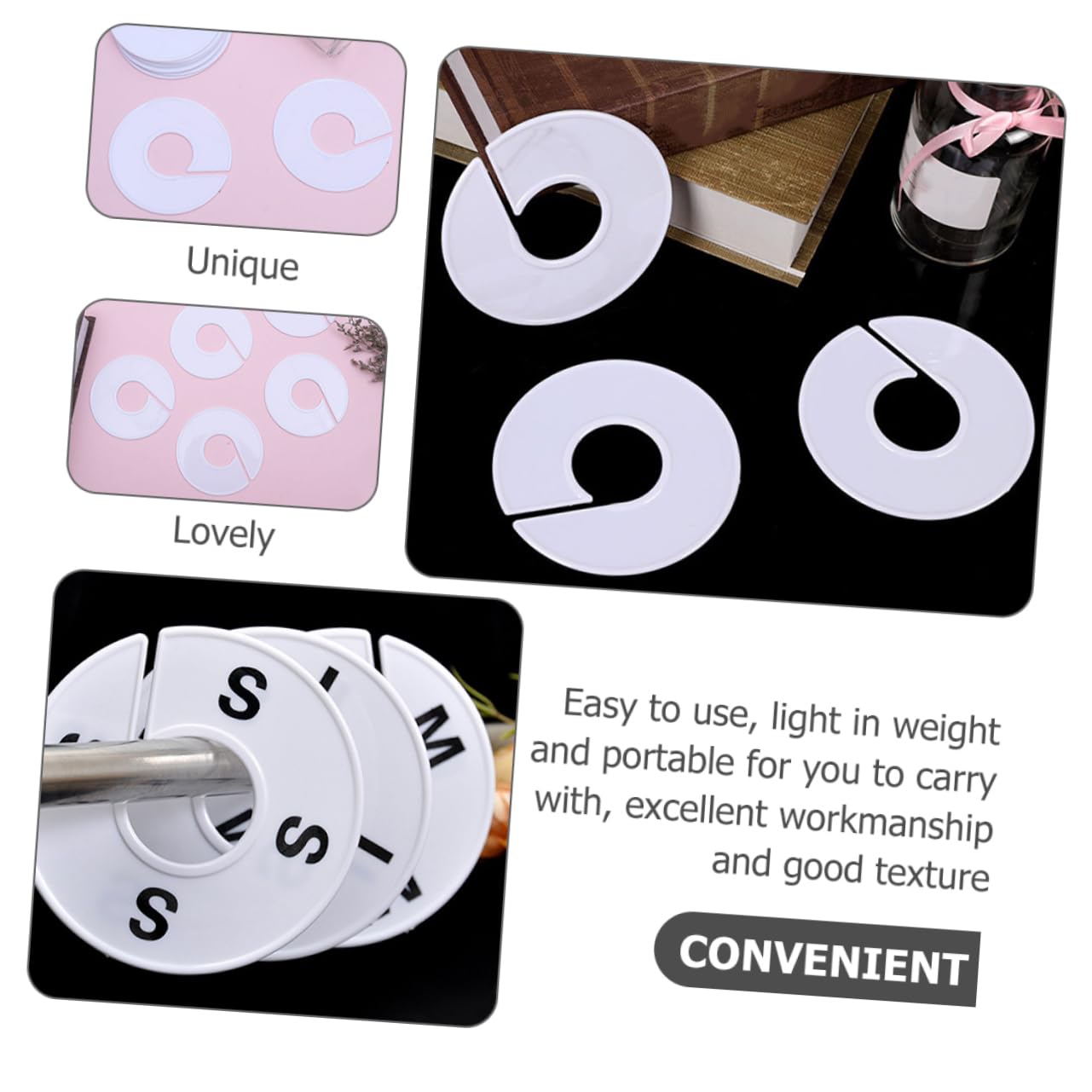 Cabilock Clothes Size Dividers Round 20 Pack Closet Wardrobe Separator Hooks for Easy Hanging