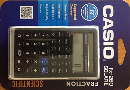 Casio FX 260 Solar II Scientific Calculator 5" x 0.6" x 2.9"