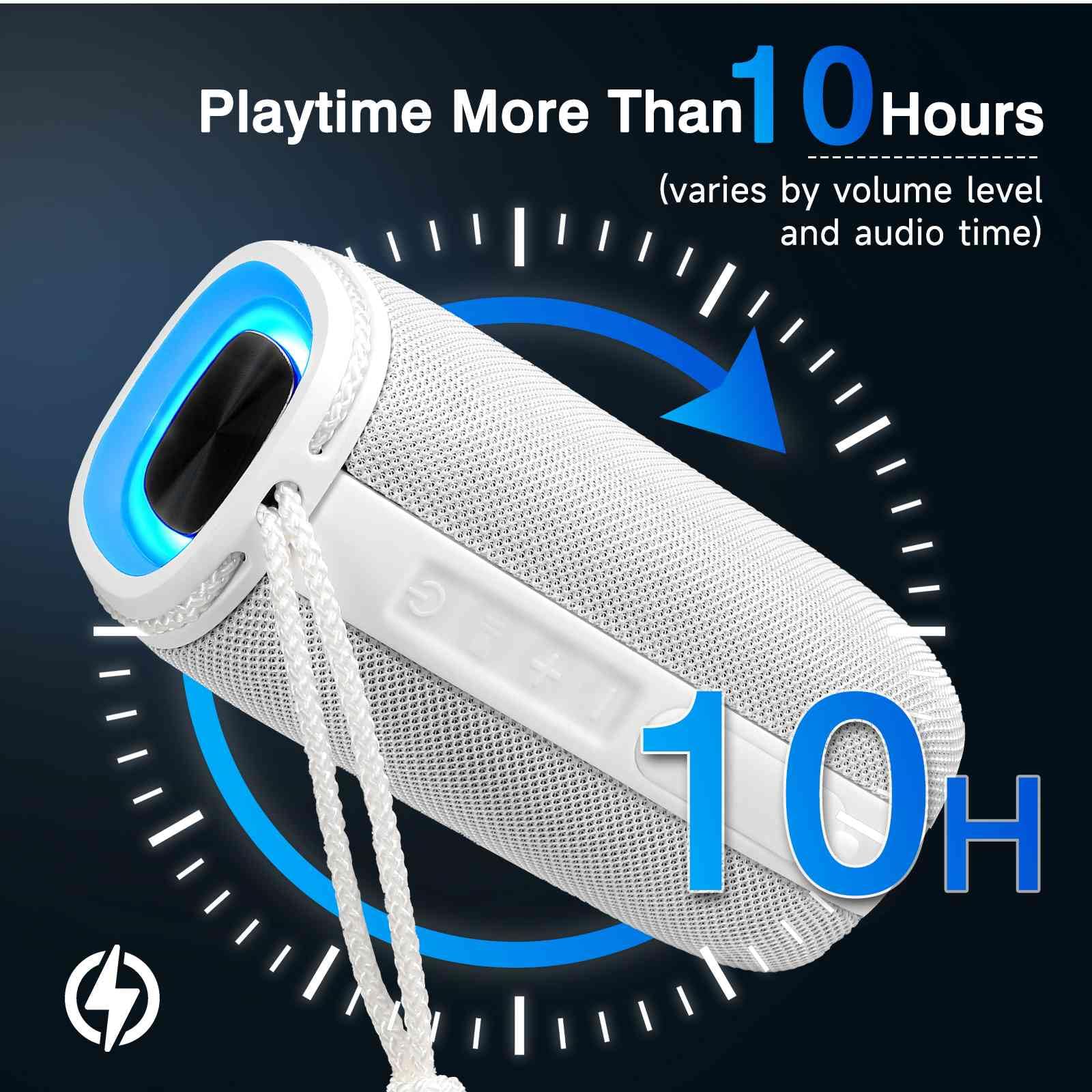 UrbanX Scorpio Series Bluetooth Speaker, IPX6 Waterproof Speakers HD Surround Sound with Punchy Bass, True Wireless Pairing, BT5.3, Portable Speaker for Redmi Note 4 - White