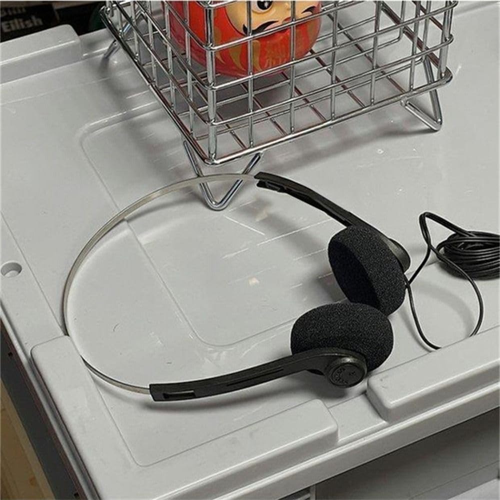 Retro Over-Ear Headphone,Walkman Headphone Vintage Feelings Underwire Headphone Hi-Fi Stereo Black Orange Ear Pad Headphone(Orange)