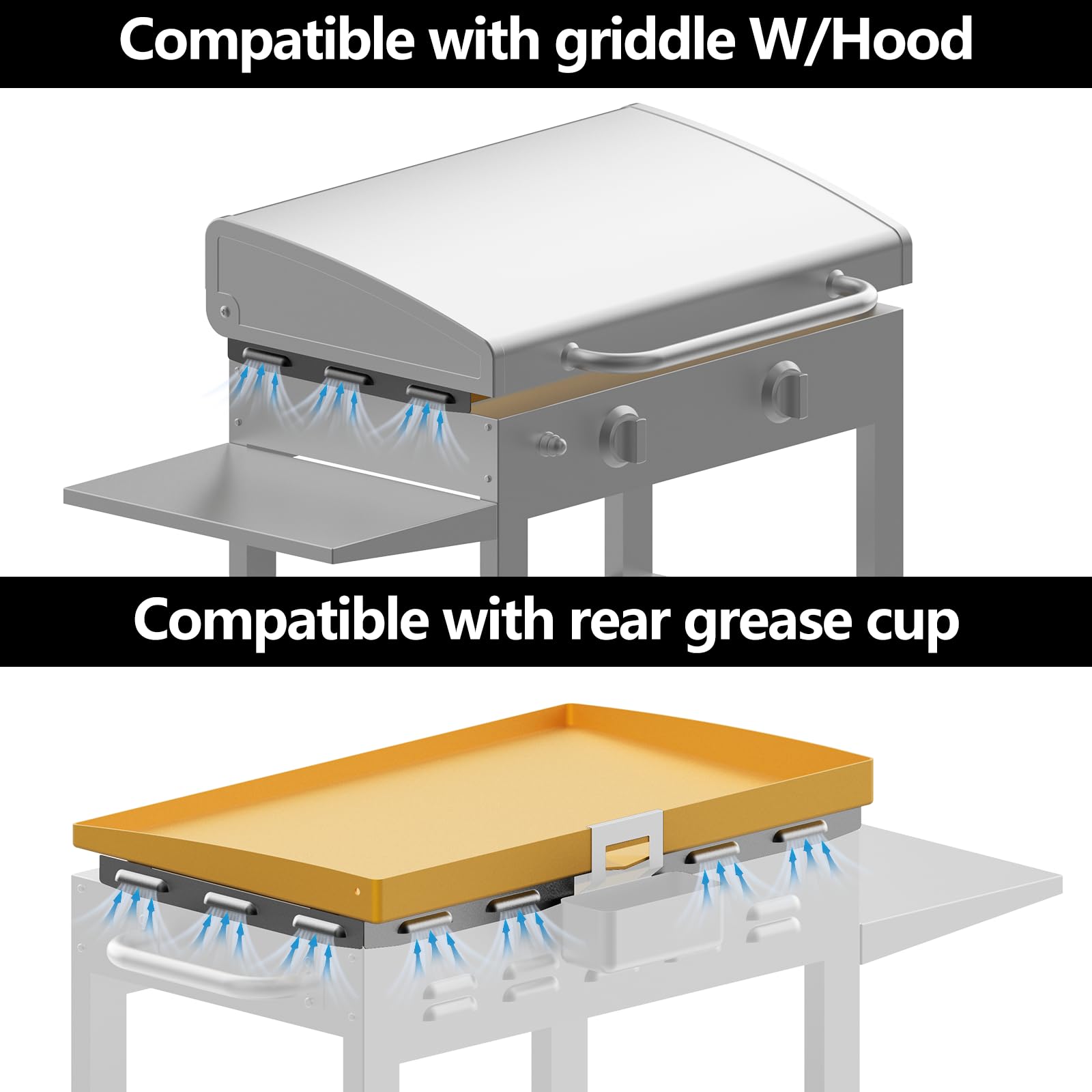 Upgraded Wind Guards for Blackstone 22 Inch Griddle, Blackstone Griddle Accessories, Magnetic Stainless Steel Wind Screen for Black stone Grill,Protect Flame Hold Heat Compatible with Hood＆Side Shelf