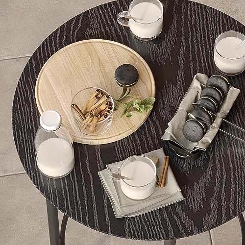 GAOMON 3-Piece Bar Table Chairs, Round Counter Height Bistro Dinette Sets with 2 Barstools for Kitchen, Breakfast Nook, Small Spaces, Matte Black