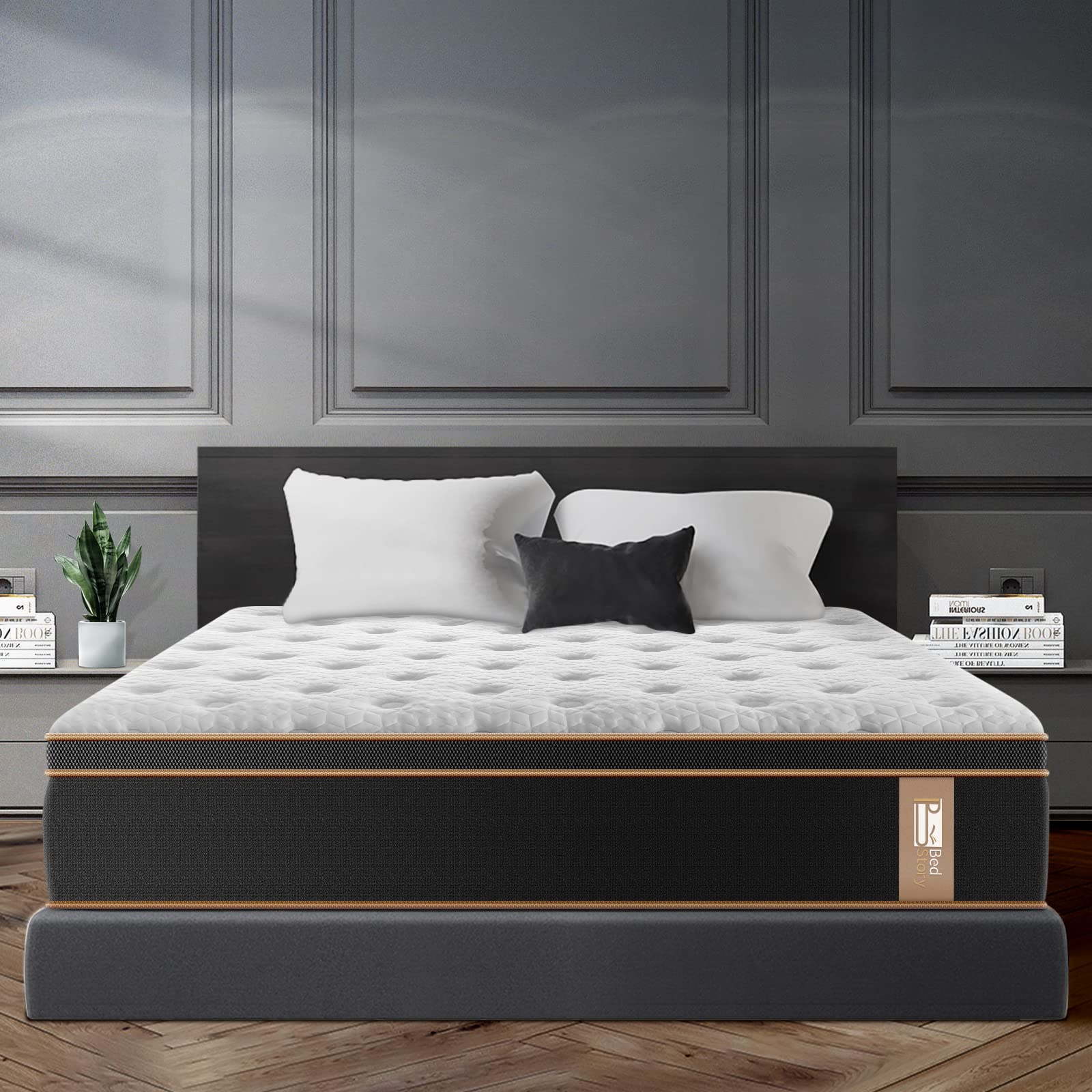 BedStory Queen Mattress, 12 Inch Hybrid Mattress with Foam & Individually Wrapped Pocket Coils Luxury Spring Mattress Motion-Isolation CertiPUR-US Certified 60 x 80 Inch