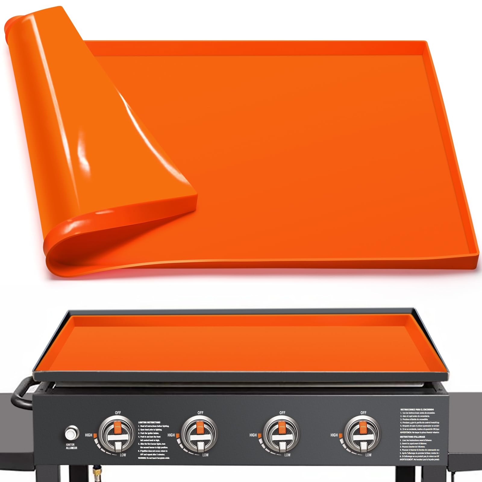 i-FSK Heavy Duty Silicone Griddle Mat (1.98 lbs) for Blackstone 36", All-Season Cover, Effortless Cleaning Accessory