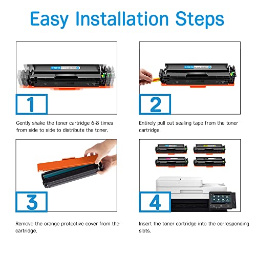 206X Toner Cartridges 4 Pack High Yield (with CHIP) Compatible Toner Cartridge Replacement for HP 206X 206A W2110X Compatible with Color Laserjet Pro MFP M283fdw M283cdw M255dw M282nw Toner Printer