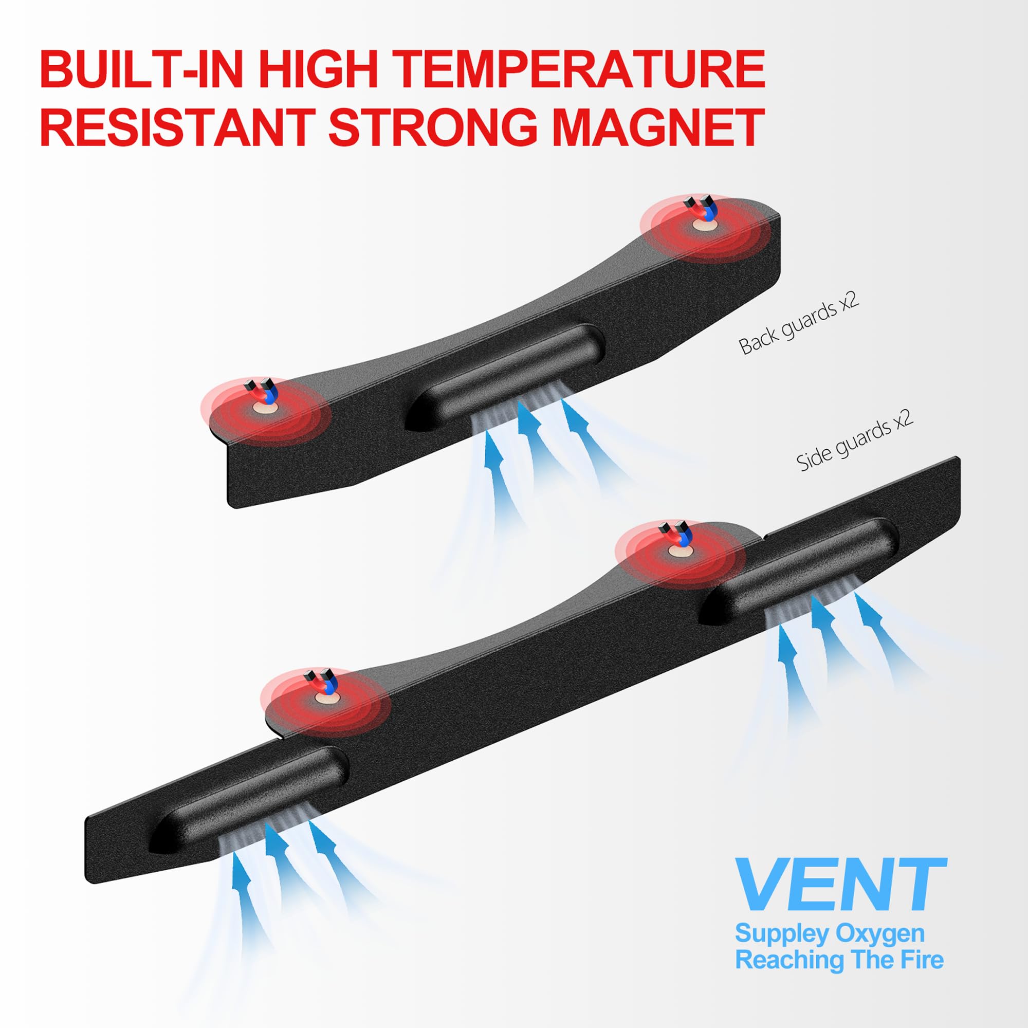 Upgraded Wind Guards for Blackstone 22 Inch Griddle, Blackstone Griddle Accessories, Magnetic Stainless Steel Wind Screen for Black stone Grill,Protect Flame Hold Heat Compatible with Hood&Side Shelf