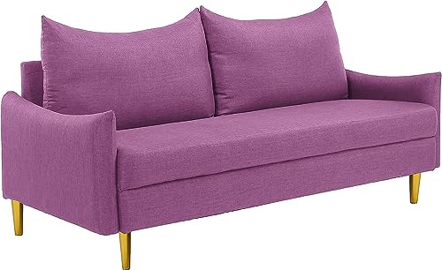 ERYE Polyester Upholstered Sofa Loveseat Couch for Home Apartment Office Small Space Living Room Furniture Sets,Modern Design Love Seats, Purple
