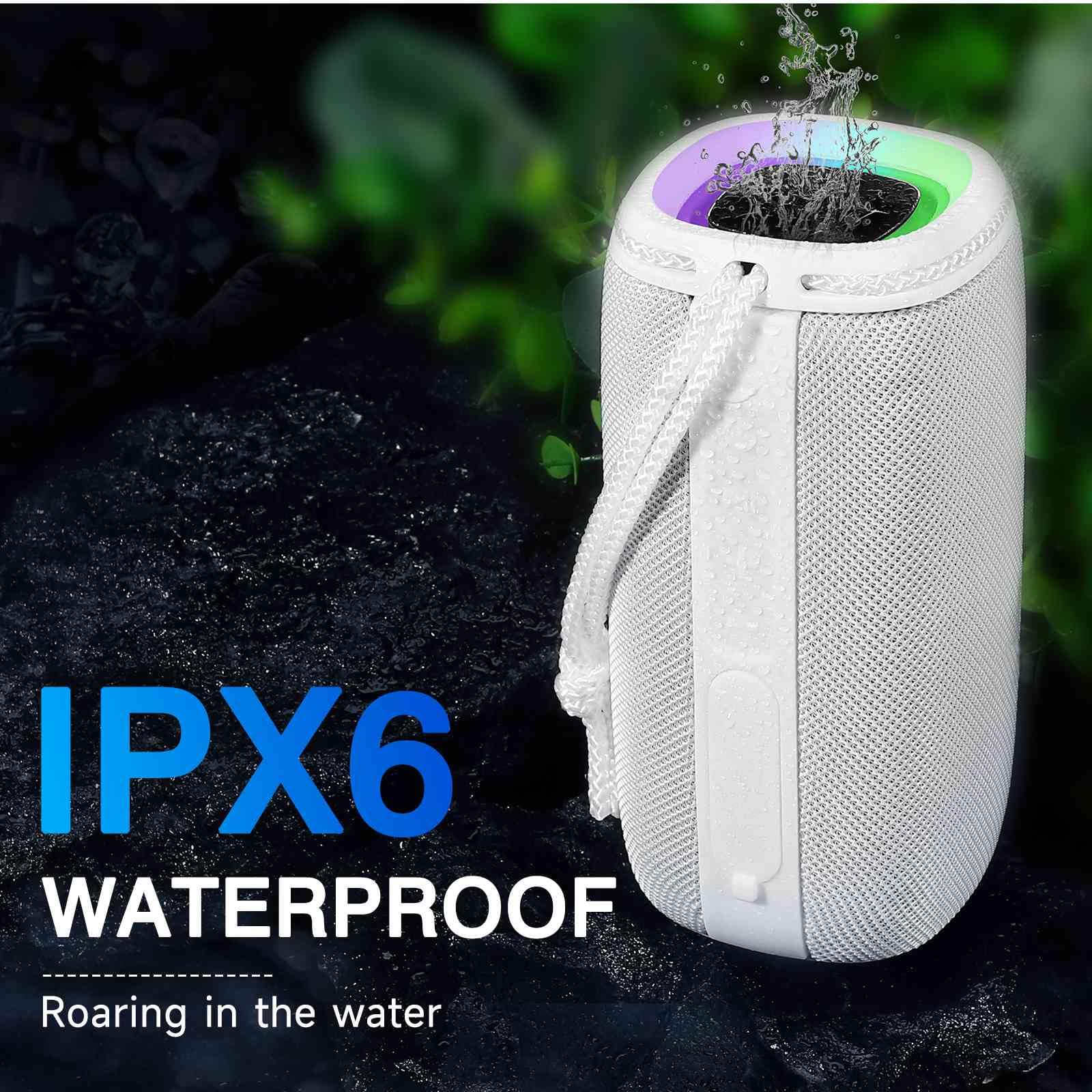 UrbanX Scorpio Series Bluetooth Speaker, IPX6 Waterproof Speakers HD Surround Sound with Punchy Bass, True Wireless Pairing, BT5.3, Portable Speaker for Redmi Note 4 - White
