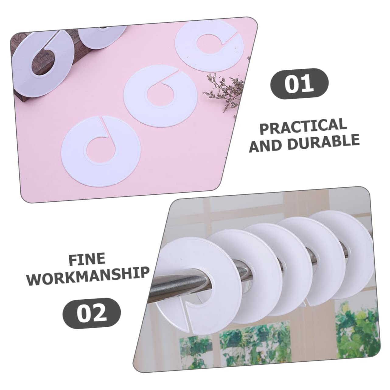 Cabilock Clothes Size Dividers Round 20 Pack Closet Wardrobe Separator Hooks for Easy Hanging