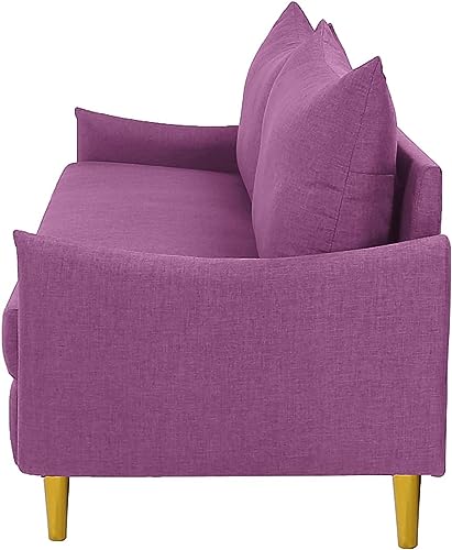 ERYE Polyester Upholstered Sofa Loveseat Couch for Home Apartment Office Small Space Living Room Furniture Sets,Modern Design Love Seats, Purple