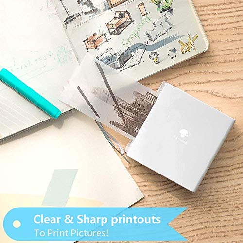 Phomemo Adhesive Thermal Sticker Paper,White/Transparent/Semi-Transparent Thermal Printer,for Phomemo M02/M02 Pro/M02S/M03/M03AS/M04S Bluetooth Thermal Pocket Printer, 50mm-53mm Width,2.5m-3.5m Length