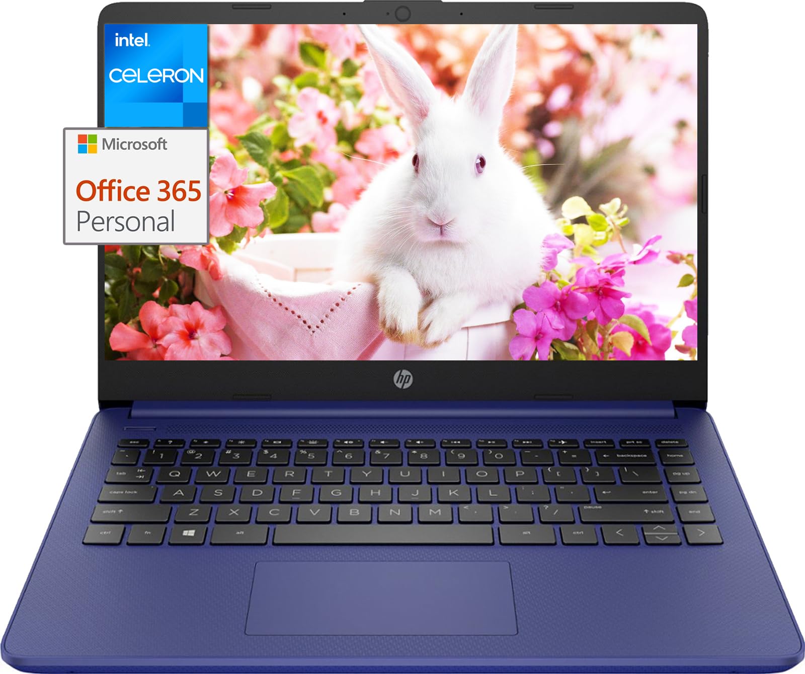 hp 2023 New 14" HD Screen Student Laptop, 12 Hours Long Battery Life,16GB RAM, 320GB Storage(64GB eMMC+256GB Micro SD Card), Quad-Core Intel Celeron N4120, UHD Graphics, WiFi, Blue, Windows 11 Home