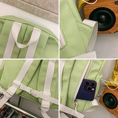 Verdancy Kawaii Backpack for School College Teens Students Travel Aesthetic Bookbag Cute Schoolbag Casual Daypack (Black)