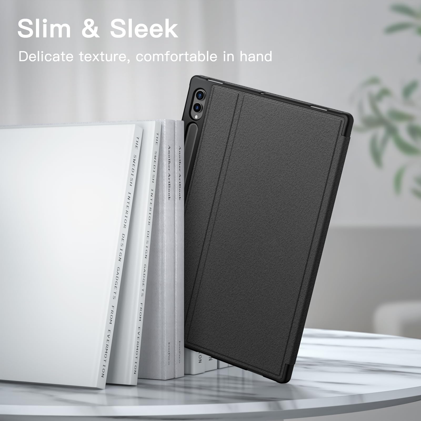 JETech Case for Samsung Galaxy Tab S10 Ultra/Tab S9 Ultra 14.6-Inch with S Pen Holder, Slim Folio Stand Protective Tablet Cover, Multi-Angle Viewing (Black)