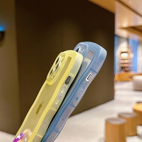XIQI Compatible with iPhone 13 Pro Max Case 6.7" 2021, Cute Kawaii Curly Wave Frame Shape Soft Silicone Shockproof Protective Phone Cover for Women Girls, Clear/Purple
