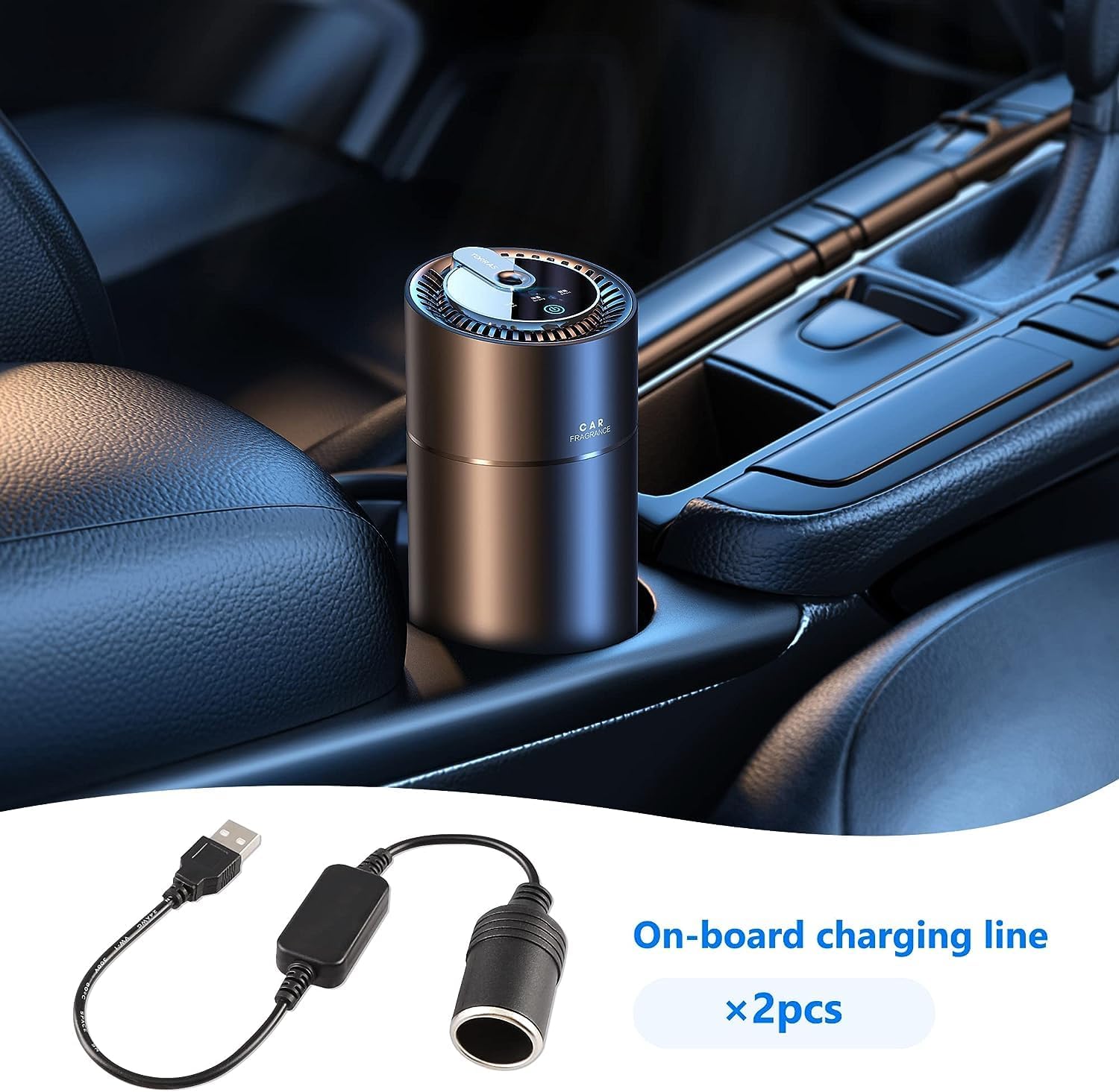 BXIZXD 2-Pack USB A Male to 12V Car Cigarette Lighter Socket Female Converter Cable, Suit for Driving Recorder, Dash Cam and Other Automotive Electronics (8W Max) - 1.2ft