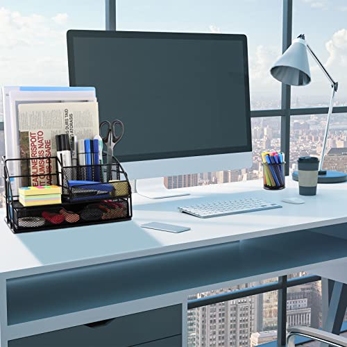 vedett Desk Organizer and Accessories Set for All Desk, Office Supplies Organizer with 6 Compartments + Pen Holder / 72 Accessories, for Aldult and Chlidren(Large)