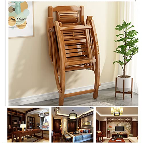 Lounge Chair, Wooden Recliners for Garden Folding Chair Bamboo Recliner Folding Rocking Chair - Balcony Home Lounge Chair, Adjustable Backrest Elderly Chair