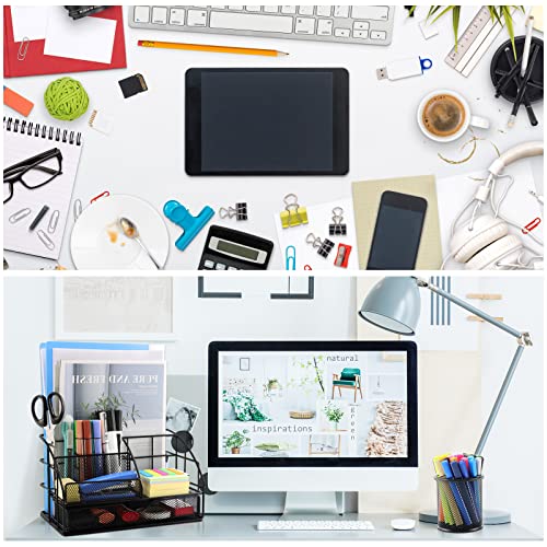 vedett Desk Organizer and Accessories Set for All Desk, Office Supplies Organizer with 6 Compartments + Pen Holder / 72 Accessories, for Aldult and Chlidren(Large)