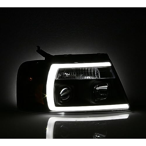 HH Building 2pcs Headlight Front Left Right Side Clear Lens Black Housing LED Extended Full Drl Tube Projector Headlights 7L3Z13008DA 5_444-FF15004V2-LB-BK B2204A0B2206A_2004_2005_2006_2007_2008_A30