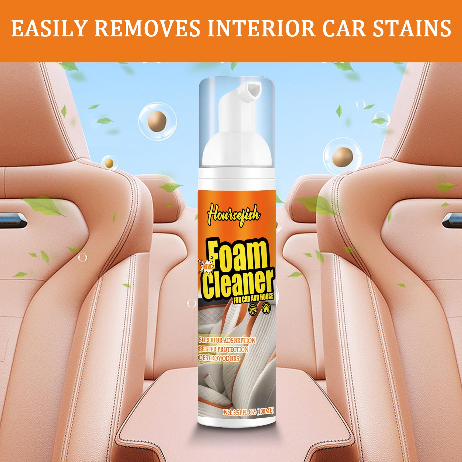 HORSEFISH TOOL All Purpose Cleaner, Car Foam Cleaner (2 Pack)