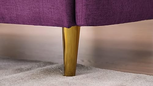 ERYE Polyester Upholstered Sofa Loveseat Couch for Home Apartment Office Small Space Living Room Furniture Sets,Modern Design Love Seats, Purple