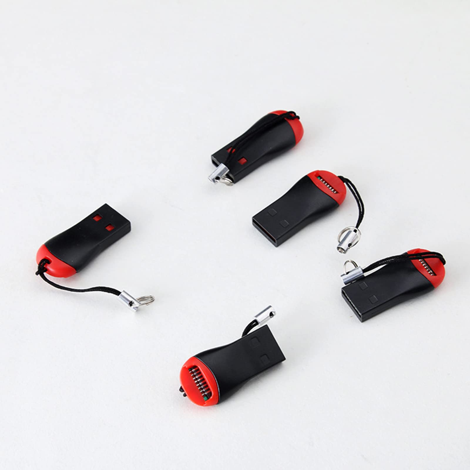 Asukohu card Reader USB 2.0 Micro HC- Flash Memory Card Reader Mini Adapter Reader with Lanyard For Laptop