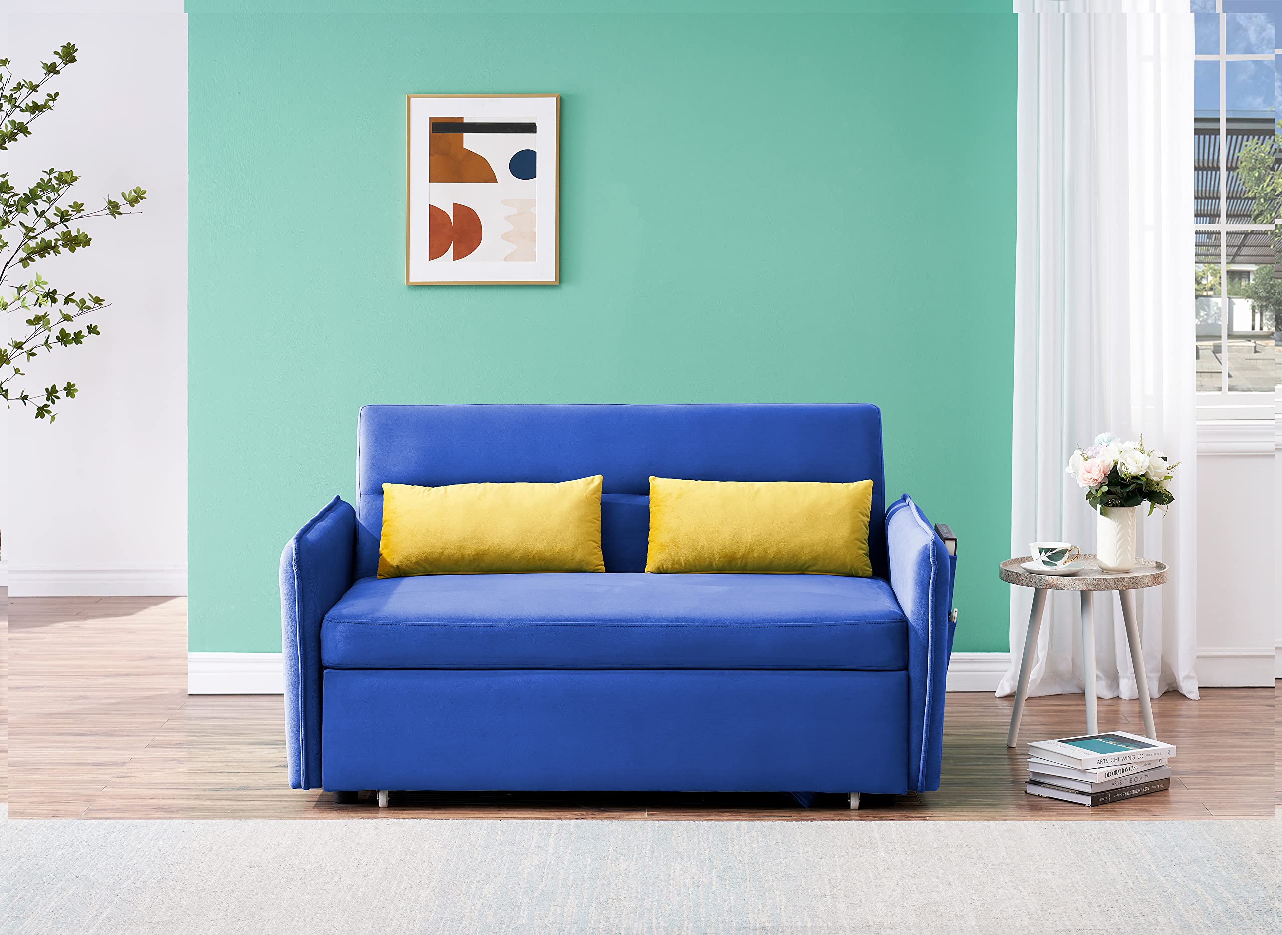 ERYE Blue Side Pockets Pillows Twin