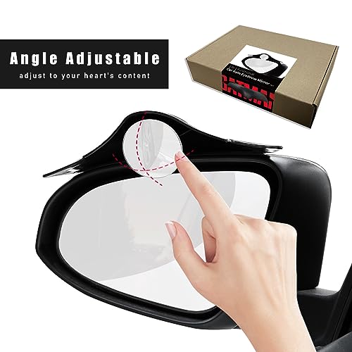Kewucn 2PCS Bat Shaped Car Mirror Blind Spot Mirror Rain Cover, Carbon Fiber Rear View Side Mirror Rain Eyebrow, Universal 2 In 1 Functional Mirror Rain Protector for Car SUV Truck (Black)