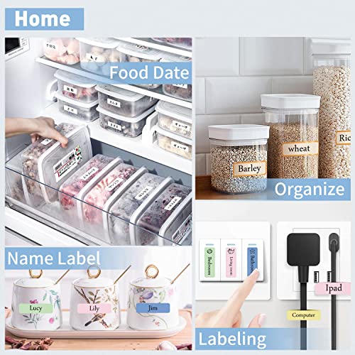 160 Pcs NIIMBOT D11 Label Maker Tape Clear Address Labels Name File Folder Waterproof Sticker Labels for Daycare, School, Travel, Baby Bottles, Clothes, Lunch Boxes and Cups, School Supplies