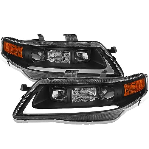 HH Building 2pcs Headlight Front Left Right Side Clear Lens Black Housing LED Bar Projector Headlights 33101SECA12 AC2519106 9_P1ATS04BK