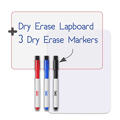 Mr. Pen- Dry Erase Lapboard, 11.75" x 8.9", Double Sided with 3 Dry Erase Markers, Mini Dry Erase Board, White Boards, Dry Erase Board for Kids, Small White Boards for Students, Dry Erase Boards