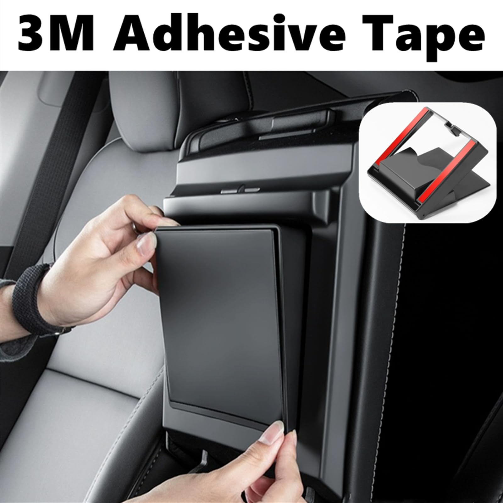 HZGAMER One-Touch Hidden Storage Box Fit for Tesla Accessories Model 3 / Y 2023 2022 2021, Armrest Console Organizer for Card Keys Coin Money - ONLY You Know