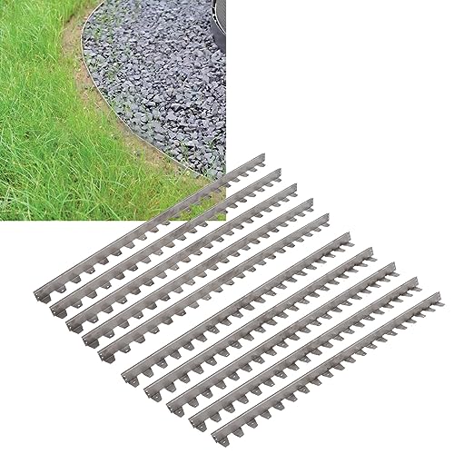 Lawn Edging, Garden Border, Metal Edging for Landscaping, 10Pcs Garden Edging Border 201 Stainless Steel Landscape Edging Kit for Flower Grass Yard(Small Size)