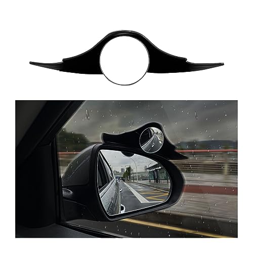 Kewucn 2PCS Bat Shaped Car Mirror Blind Spot Mirror Rain Cover, Carbon Fiber Rear View Side Mirror Rain Eyebrow, Universal 2 In 1 Functional Mirror Rain Protector for Car SUV Truck (Black)