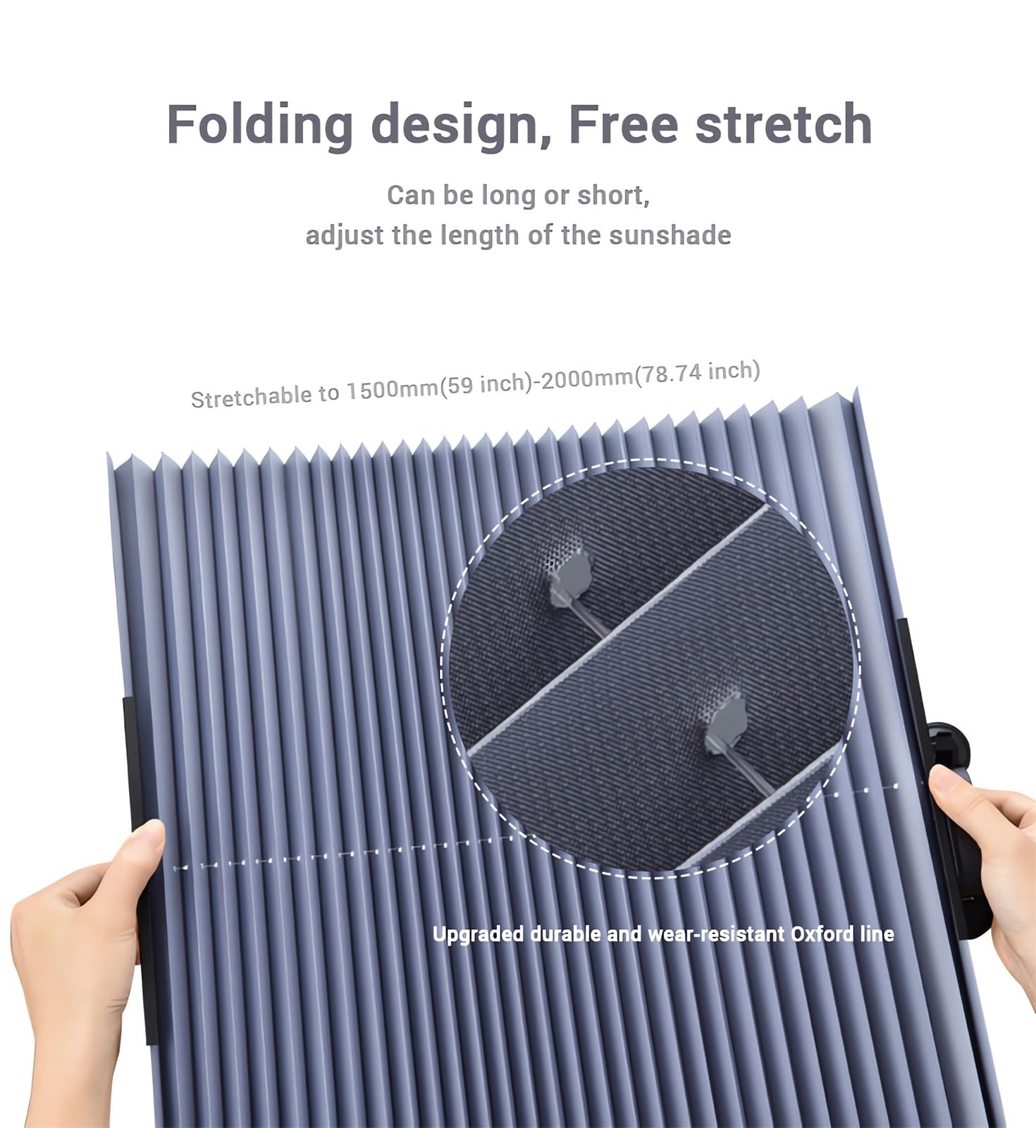 Car Retractable Curtain with UV Protection - 2023 New Cool Windshield Sunshade, Extra Large Sun Shade for Window, Front & Rear Window Shades All (46cm/18.1in)