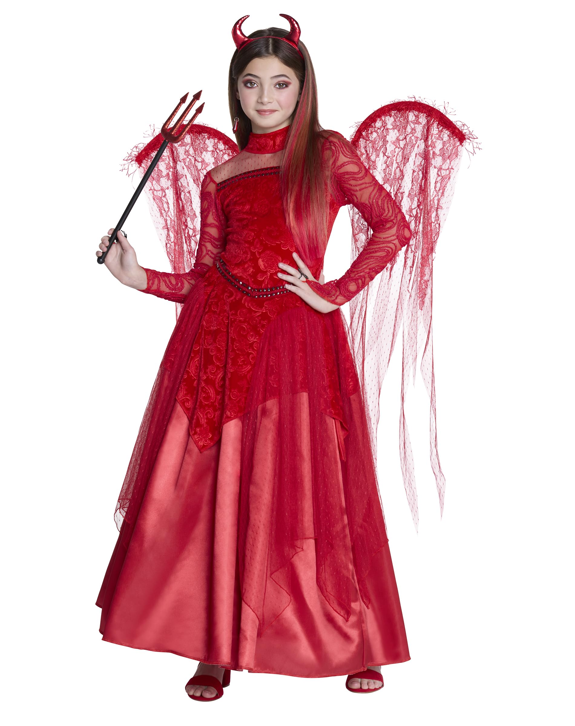 Spirit Halloween The Signature Collection Kids Red Devil Dress Costume - M | Kids Devil Costumes | Princess of the Underworld