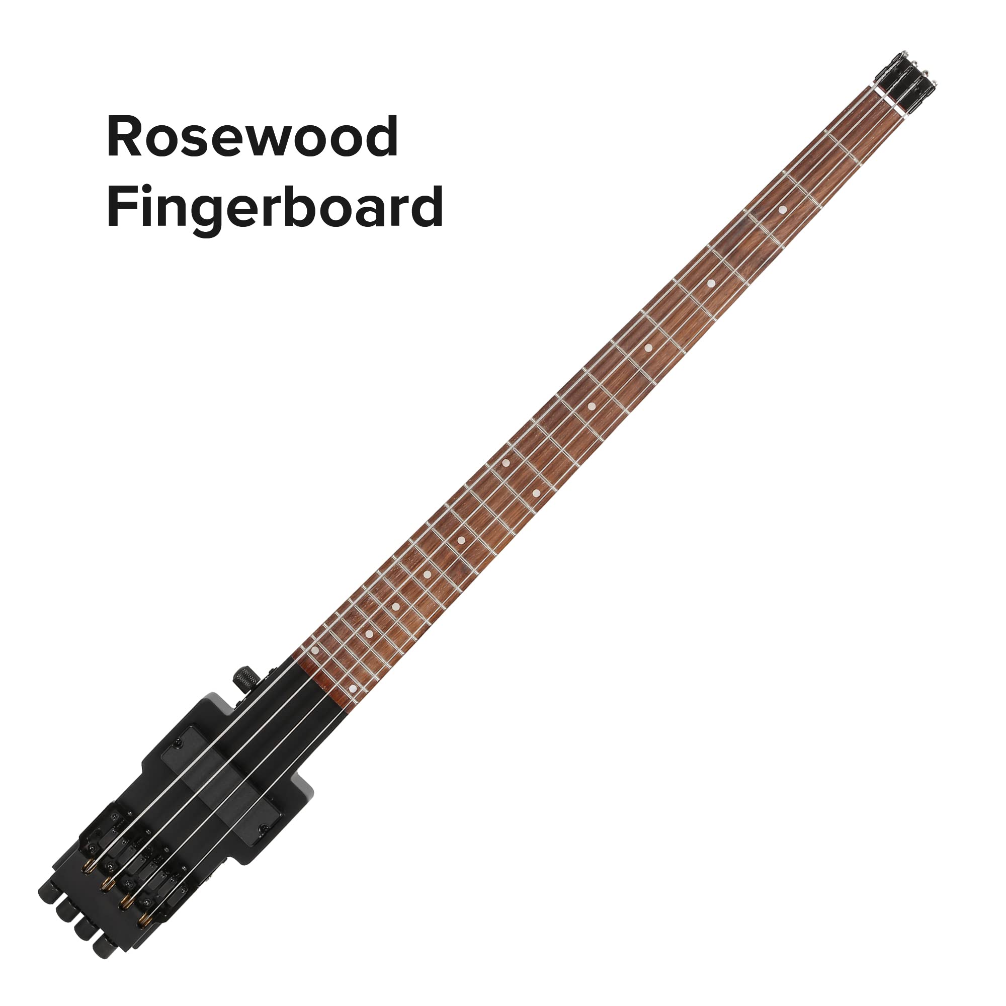 Travel Bass Guitar Electric, Headless Electric Bass Guitar 4 Strings with Gigbag & Truss Road