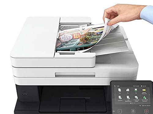 Canon imageCLASS MF741CdwB All-In-One Wireless Color Laser Printer for Business Office, White - Print Scan Copy - 5" Touchscreen, 28 ppm, 600 x 600 dpi, 1GB Memory, Auto 2-Sided Printing, 50-sheet ADF