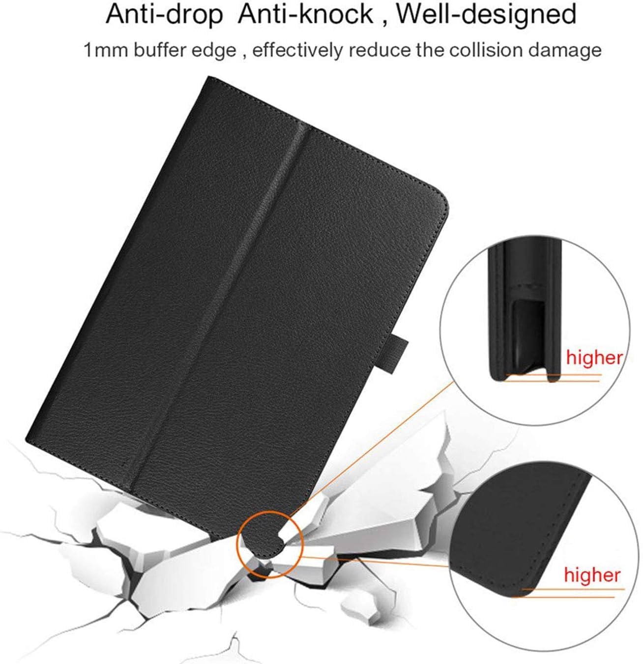 zukof Case for All-New Fire Max 11 (2023) Protective Cover Premium PU Leather Folding Stand Folio Cover for Amazon Fire Max 11 inch Tablet (13th Generation, 2023 Release) with Auto Wake/Sleep (Black)