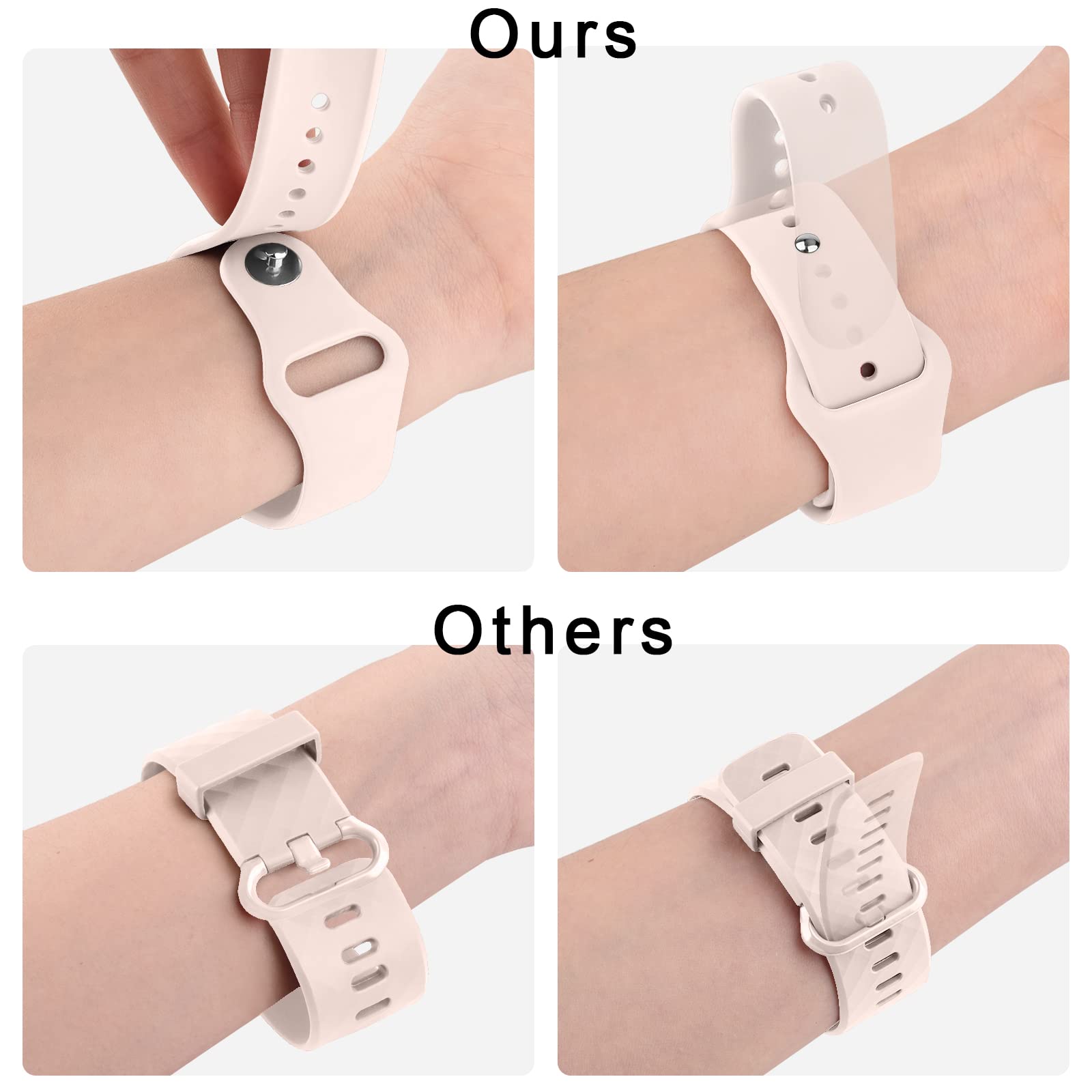Meliya Bands Compatible with Samsung Galaxy Watch 4 - 40mm, 44mm, 42mm, 46mm Silicone Sport Replacement Straps for Women & Men (Pink Sand)