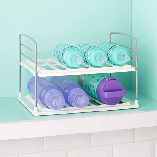 YouCopia UpSpace Water Bottle and Travel Mug Cabinet Organizer, Adjustable Storage Rack for Kitchen Organization, 2-Shelf